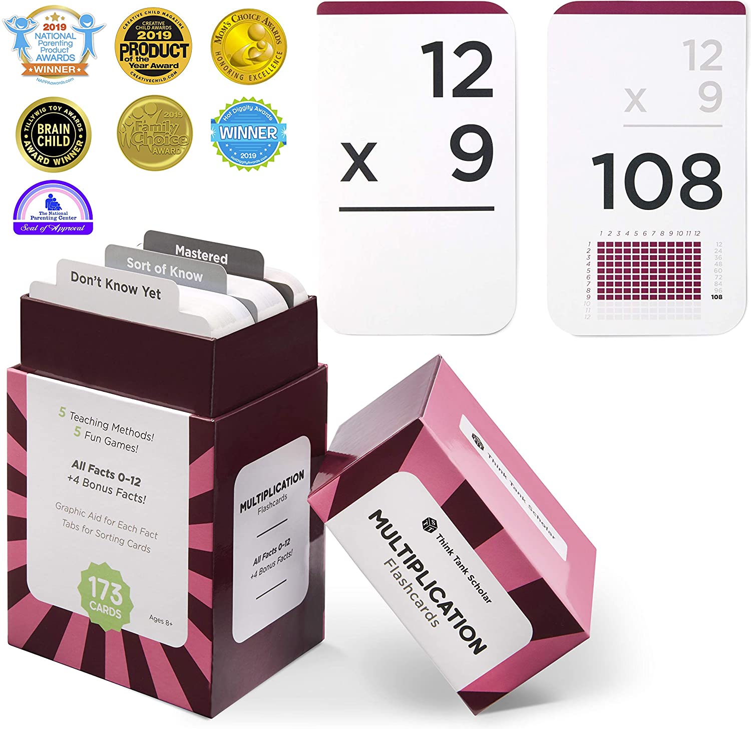 Think Tank Scholar 173 Multiplication (TIMES TABLES) Flash Cards | All ...