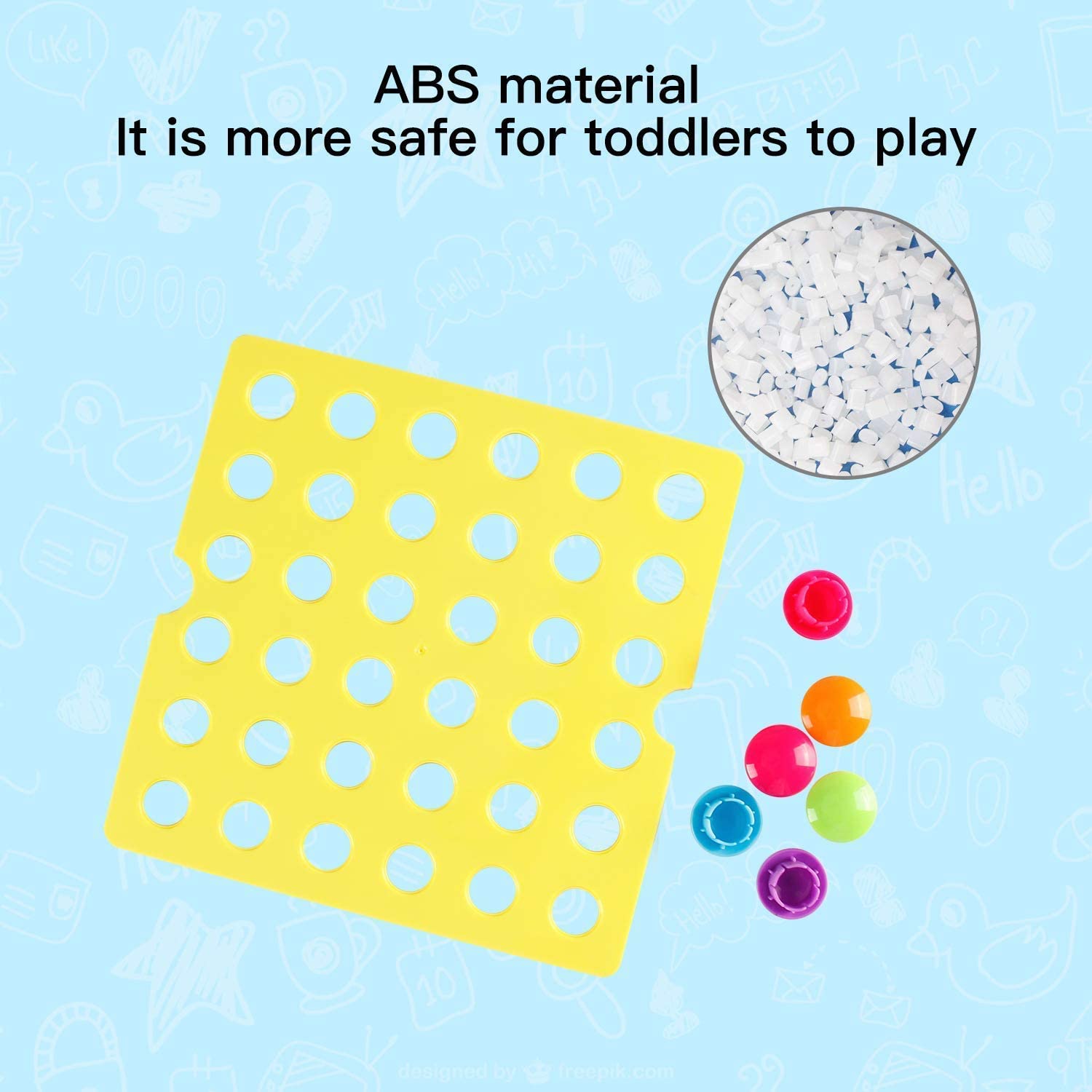 Button Art Toys for Toddlers, Geekper Mosaic Pegboard, Early Learning ...