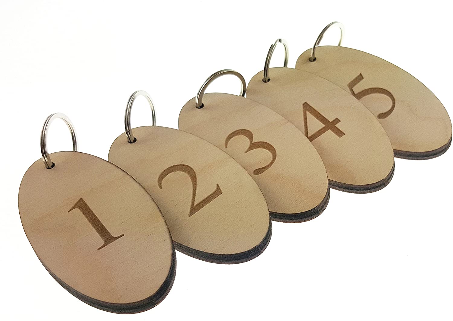 OriginDesigned Key Fobs, Key tags, Key Rings, Numbered 1 to 5 – Wooden ...