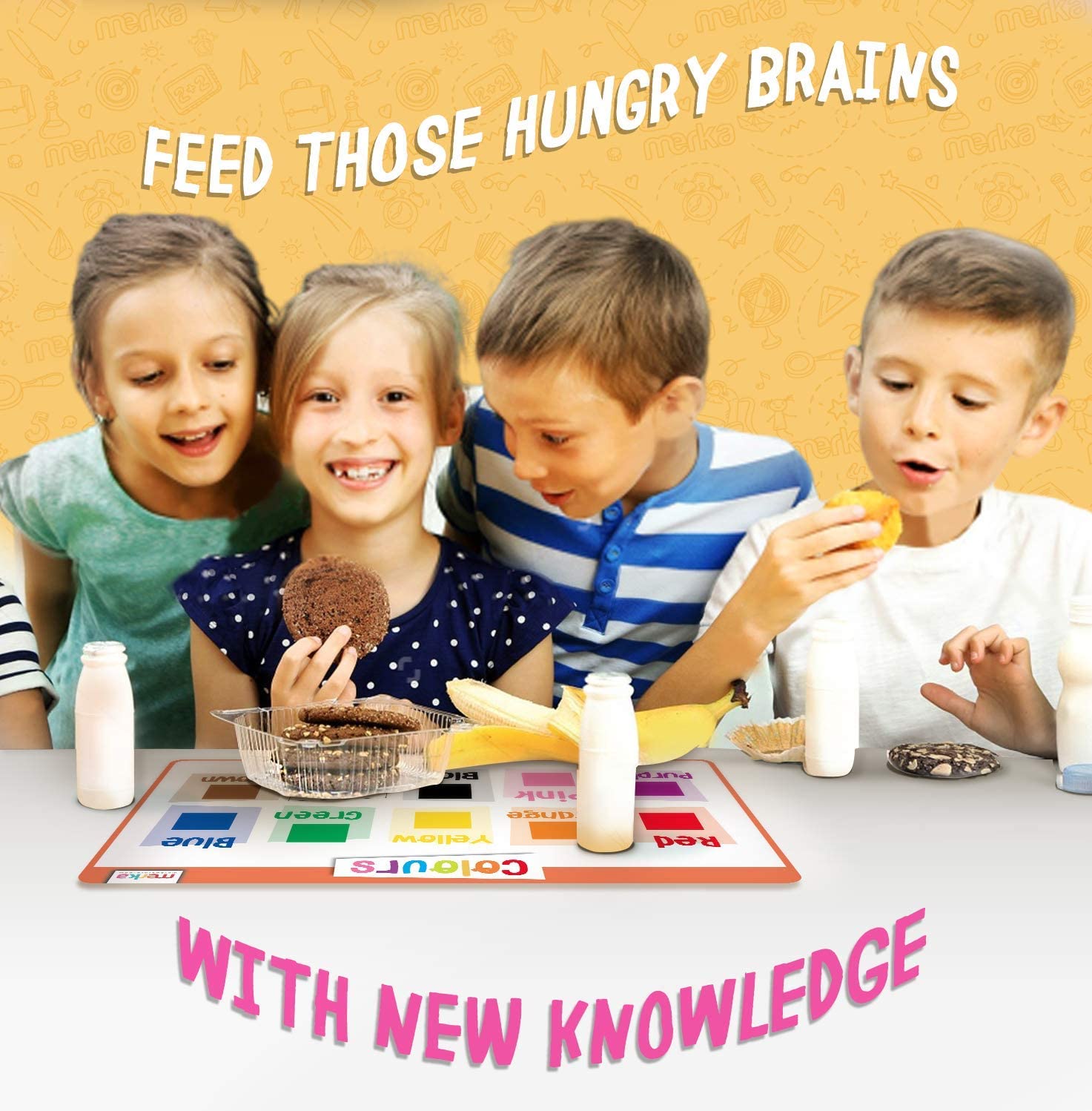 merka Kids Educational Placemats Non Slip Opposites Set Days Months ...