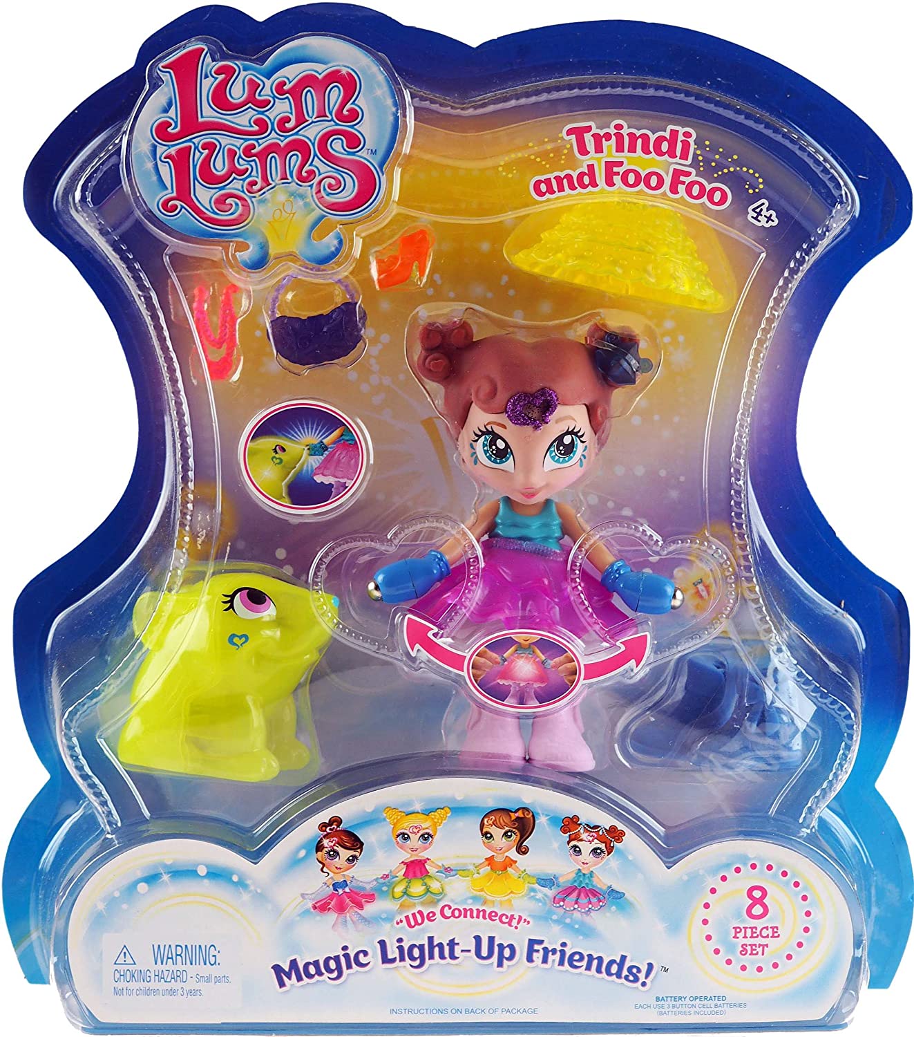 Lum Lums Magic Light-Up Friends! Doll – Trindi And Foo Foo 8 Piece Set ...