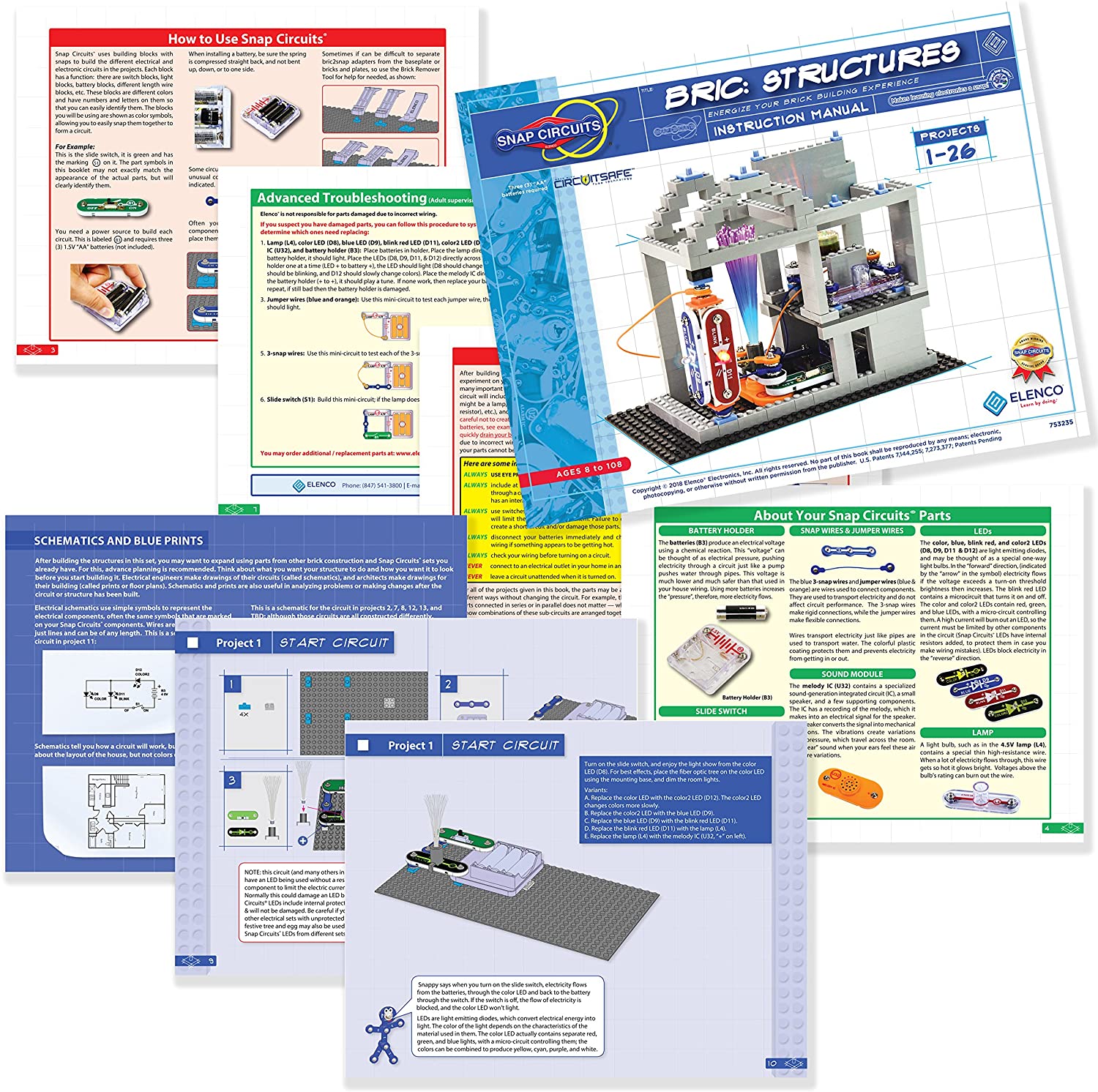 Snap Circuits SCBRIC1 Structures | Brick & Electronics Exploration Kit ...