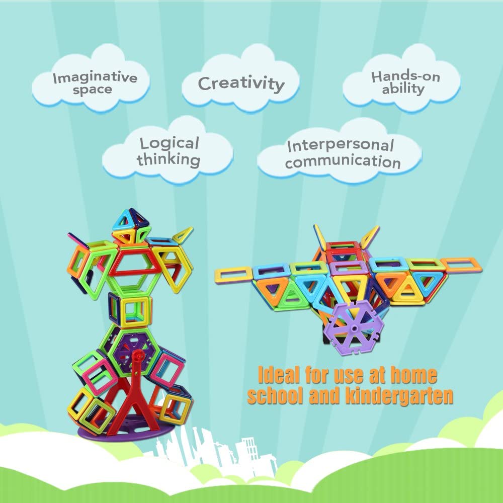 Innoo Tech Magnetic Building Blocks, 108 Pcs Magnet Block Set Gift Kids ...