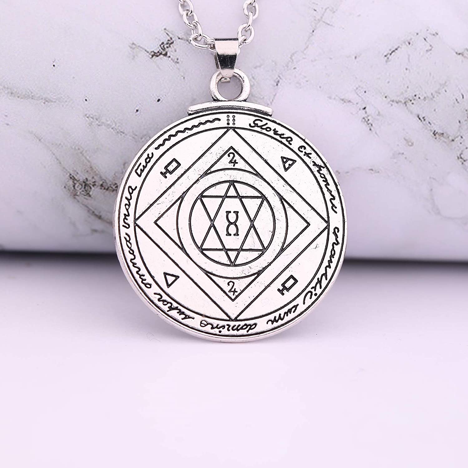 fishhook Wicca Key of Solomon for Good Luck Double Side Pendant ...