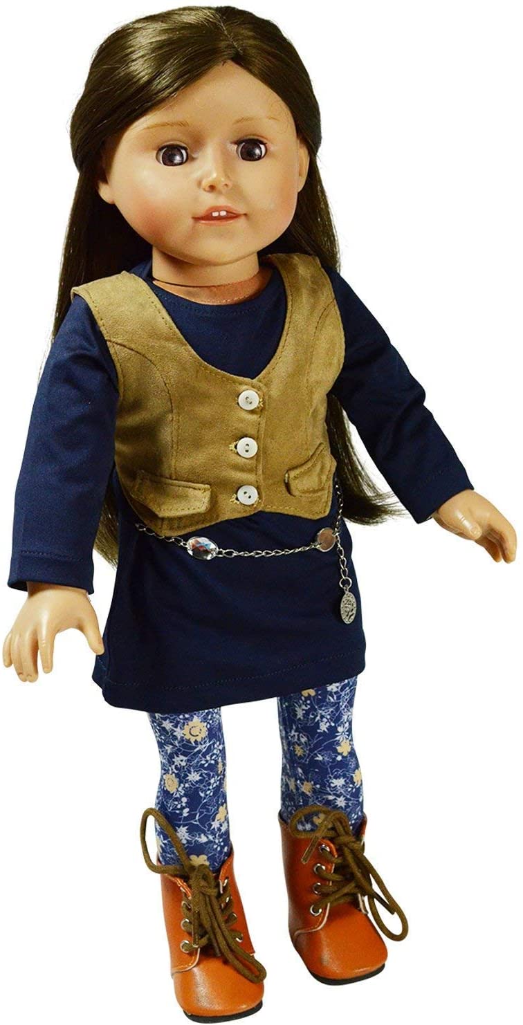 The New York Doll Collection Outfit Set Includes Blue Dress – Vest and ...