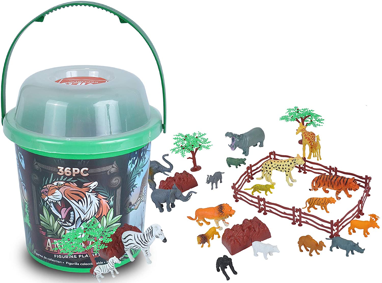 Wild Republic 22112 Animal, Figurine Playset, Adventure Bucket, 20 cm ...