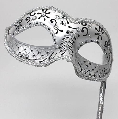 LADIES SPARKLING BLACK & SILVER VENETIAN MASQUERADE CARNIVAL PARTY EYE ...