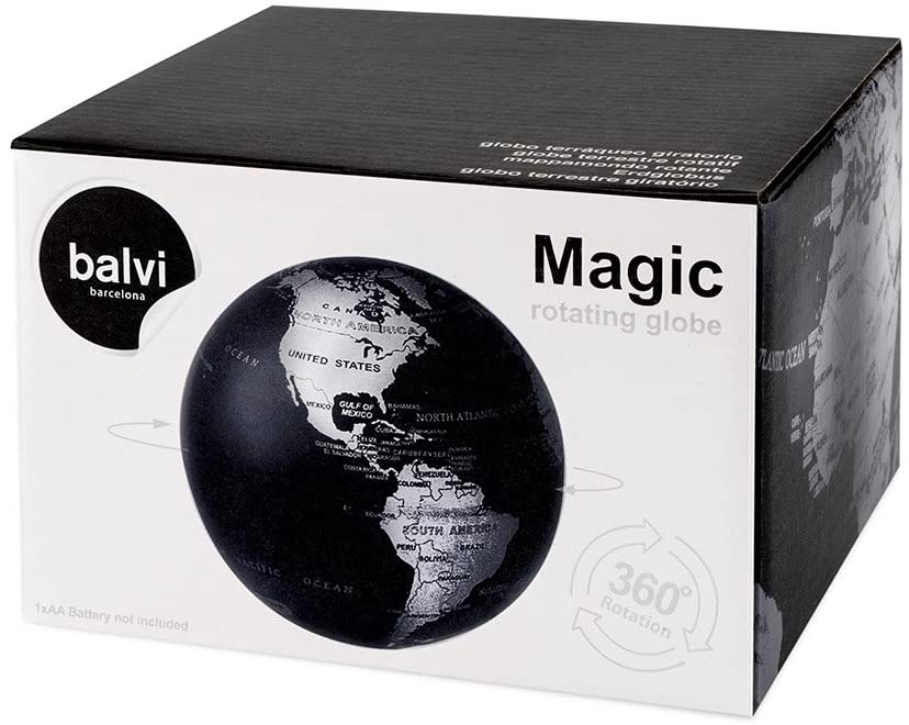 Balvi Globe Magic 360º Rotary function Black colour Polystyrene 14cm ...