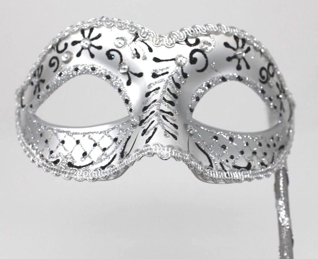 LADIES SPARKLING BLACK & SILVER VENETIAN MASQUERADE CARNIVAL PARTY EYE ...