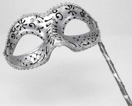 LADIES SPARKLING BLACK & SILVER VENETIAN MASQUERADE CARNIVAL PARTY EYE ...