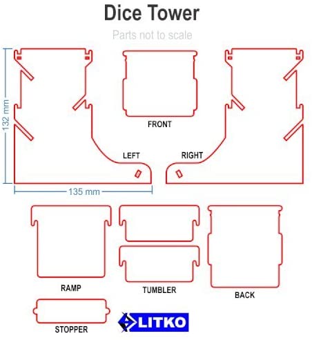 LITKO Game Accessories Dice Tower, Transparent Yellow – 1 Pack – TopToy
