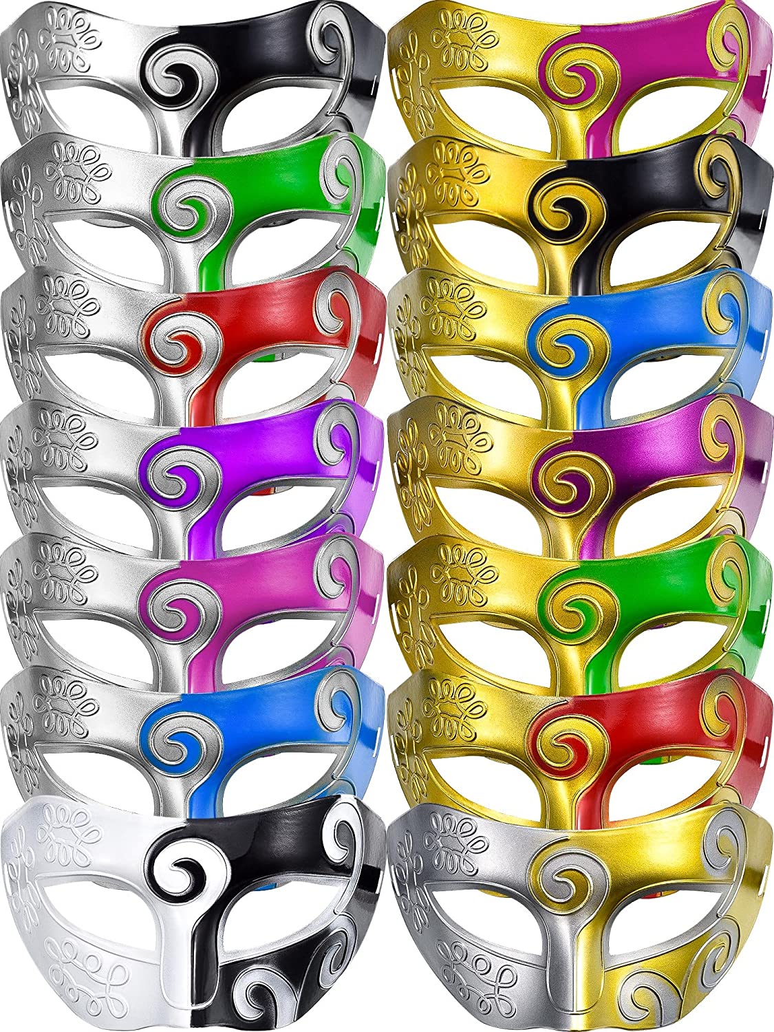 14 Pieces Unisex Retro Half Masquerade Masks Face Mask Venetian Mask ...