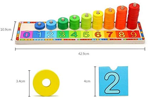 Toys of Wood Oxford Wooden Stacking Rings and Counting Games with 45 ...