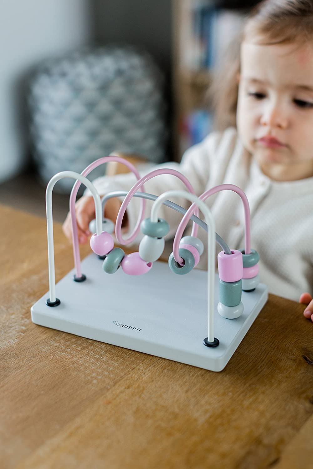 Kindsgut wooden large bead coaster, delicate pink – TopToy