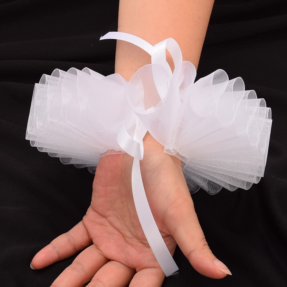 GRACEART Elizabethan Wrist Ruffs Ruffled Cuff Arm Bands For Fancy Dress ...