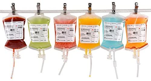 PROtastic 5x “Blood Bag” IV Drip Drinking Containers, Great for Themed ...