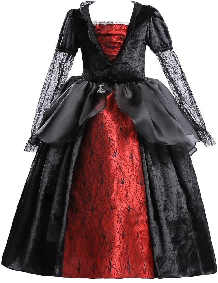 ELSA & ANNA UK Girls Vampire Princess Halloween Party Dress Outfit ...