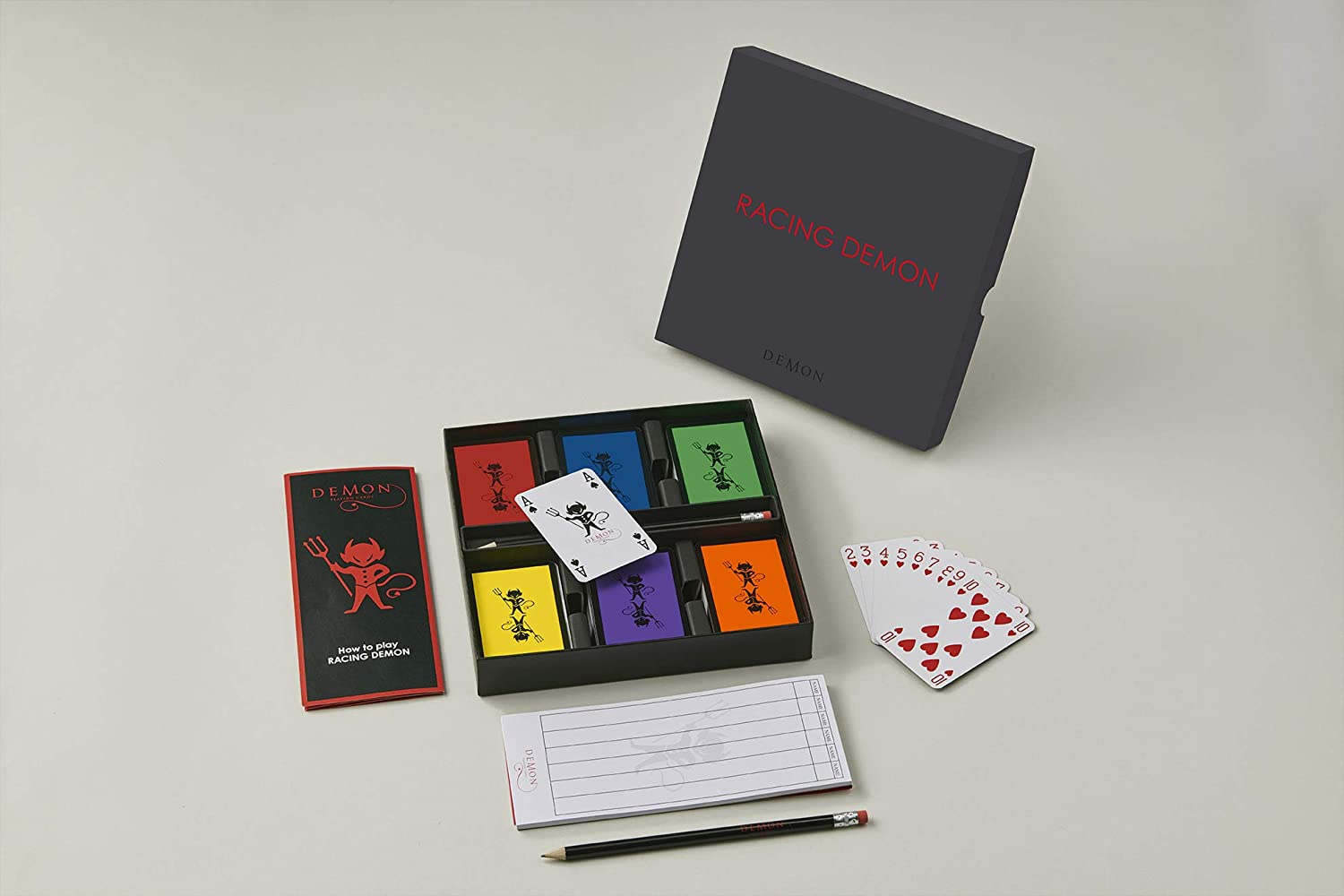 Racing Demon | Traditional Tabletop Card Game | Complete Set for 6 ...