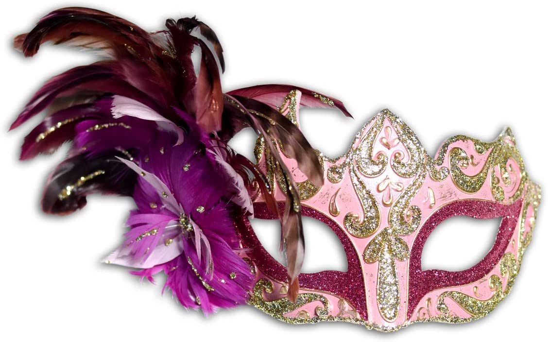 Magic of Venezia Venetian Eye Mask Colombina Ombra For Women (pink ...