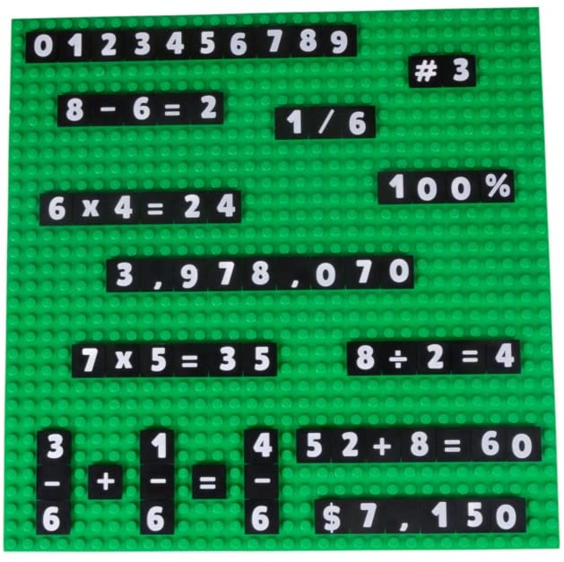 Strictly Briks MathBriks with 10″x10″ Green Base Plate 100% Compatible ...