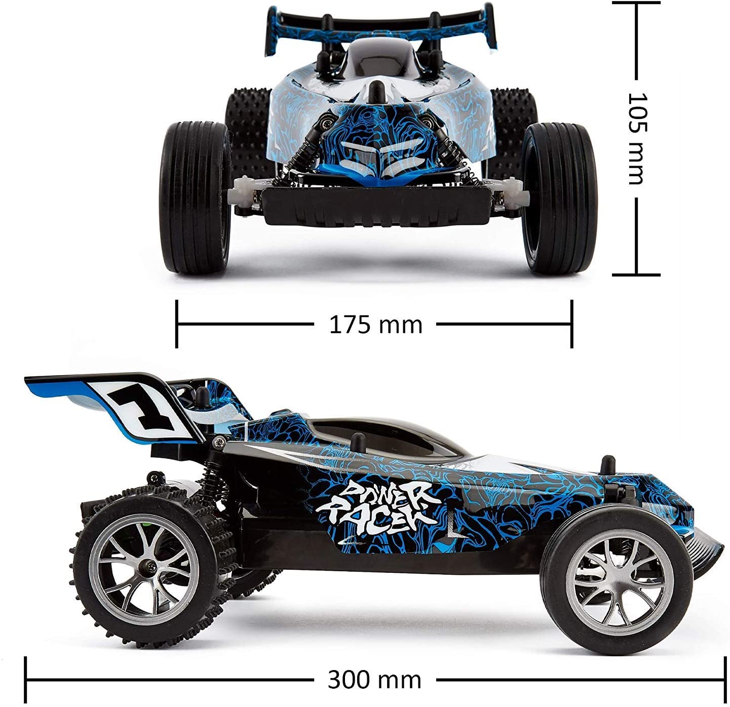 CMJ RC Cars 116HSRB Blue Remote Zoom Buggy 1:16 Electric Radio ...