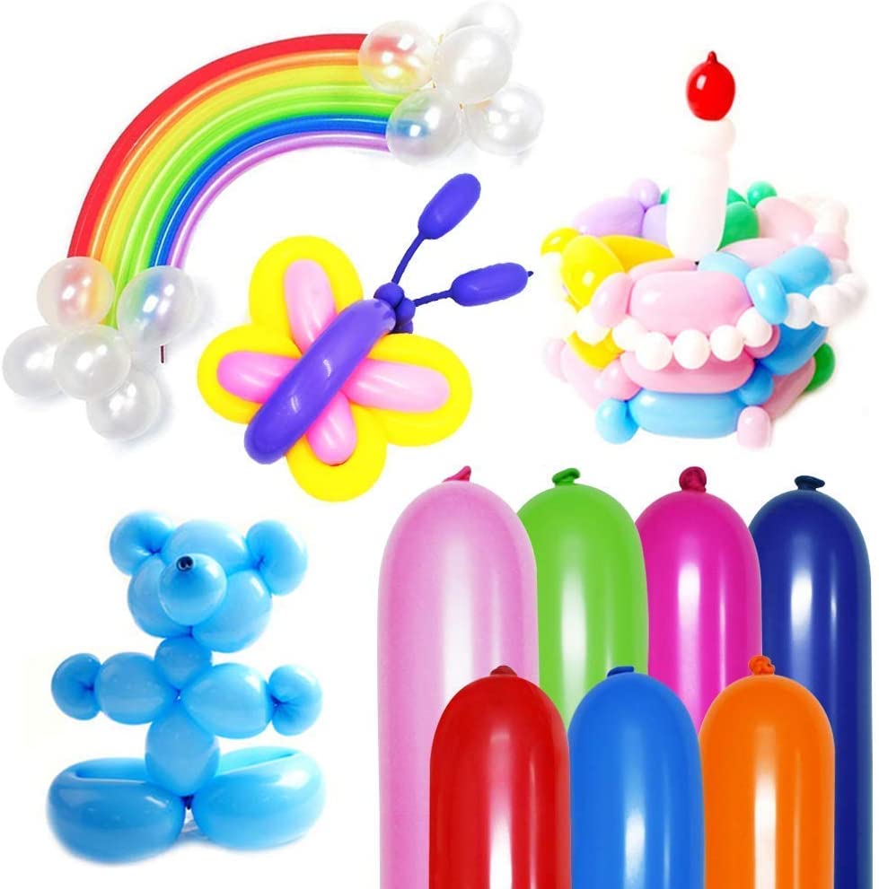 HAKACC Magic Balloons Kits,200 Pack 260Q Animal Balloons Assorted Color ...
