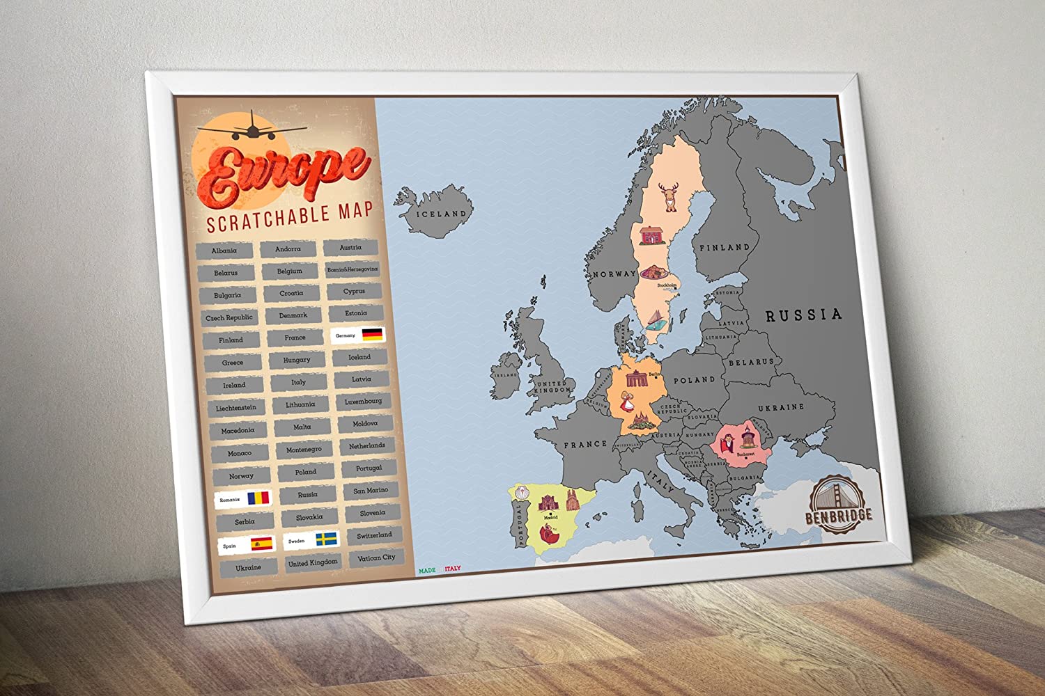 Scratch Map Europe | Scratch Map Made in Italy | Scratch Map | Travel ...