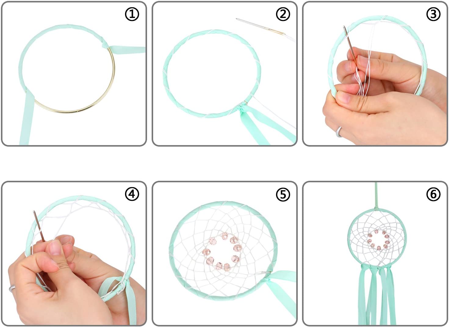 eBoot 10 Pieces Metal Rings Metal Hoops for Dream Catcher, 5 Sizes ...