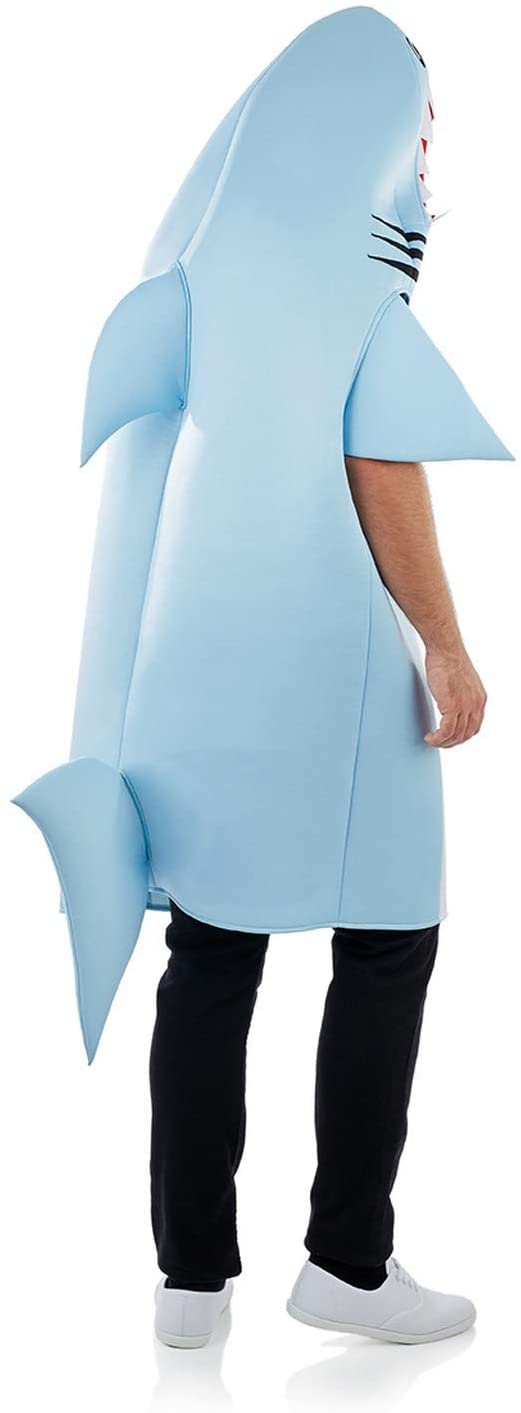 Adults Shark Costume Mens & Womens Novelty Sea Animal Suit Blue Outfit ...