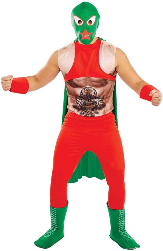 Fun Shack Mens Mexican Wrestler Costume Adults Nacho Libre luchador ...