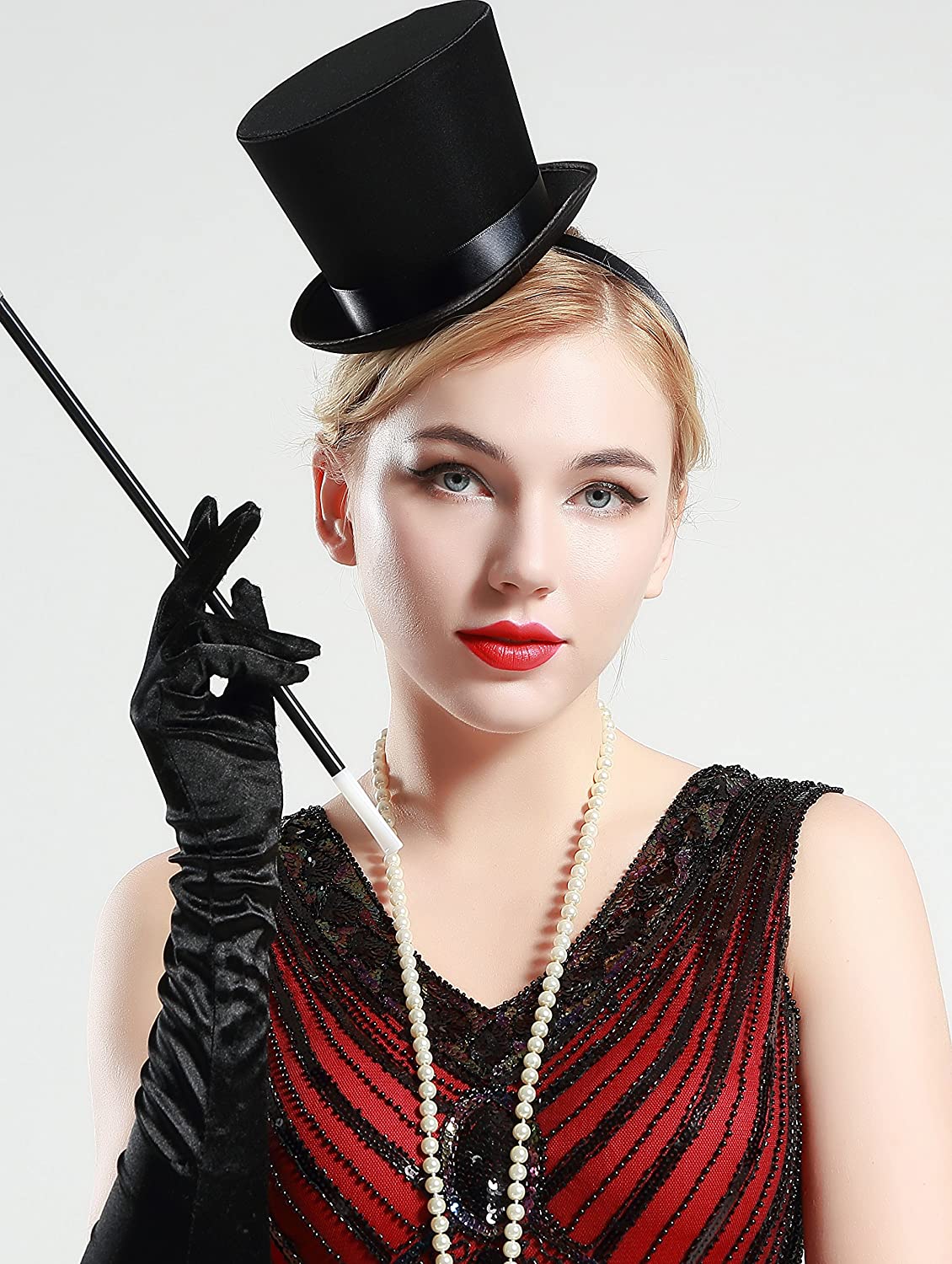 BABEYOND Vintage Black Mini Top Hat Headband Dress Up Costume Party ...