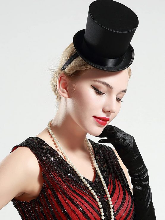 BABEYOND Vintage Black Mini Top Hat Headband Dress Up Costume Party ...