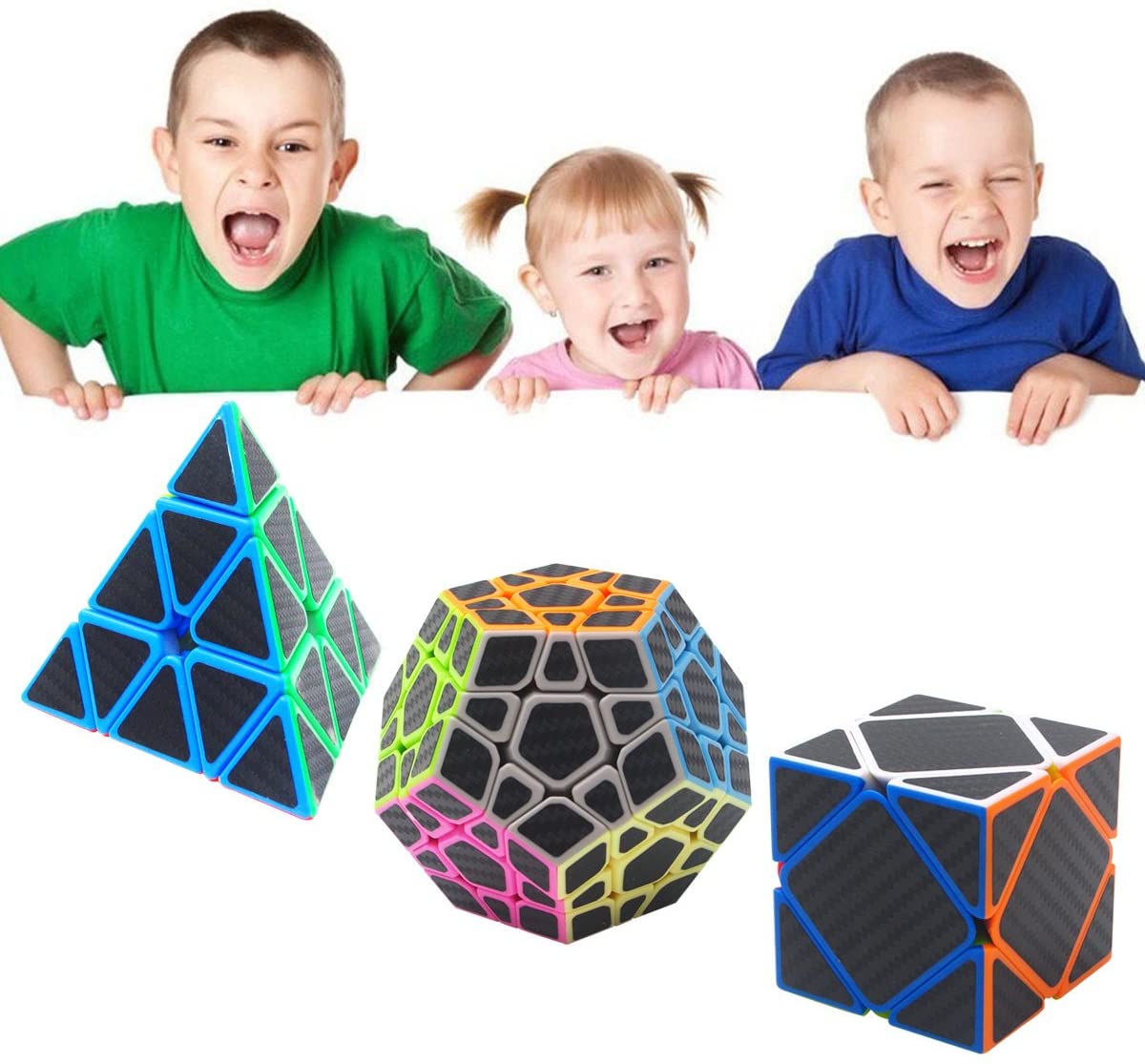 Coolzon Magic Cube Speed Puzzle Cubes 5 Pack Pyraminx + Megaminx ...
