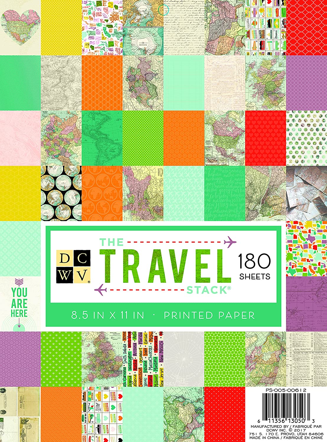 DCWV 8-1/2″X11″ Printed Paper Stack: Travel, 8.5-x-11-inch – TopToy