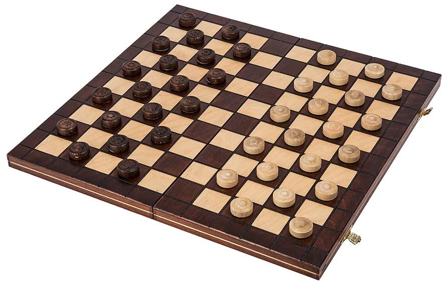 SQUARE Wooden Checkers Set 100 Fields 40 X 40 Cm Draughts Game SQUARE Wooden Checkers Set 100 Fields 40 X 40 Cm Draughts Game