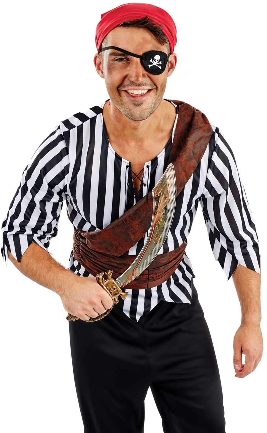 Mens First Mate Costume Adults Caribbean Pirate Sea Fancy Dress Outfit ...