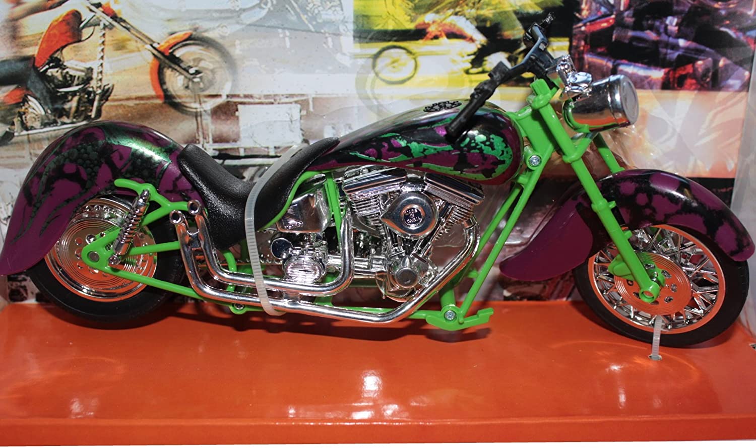 NewRay Custom Chopper, 1:12 scale Plastic Model Motorcycle, die cast ...