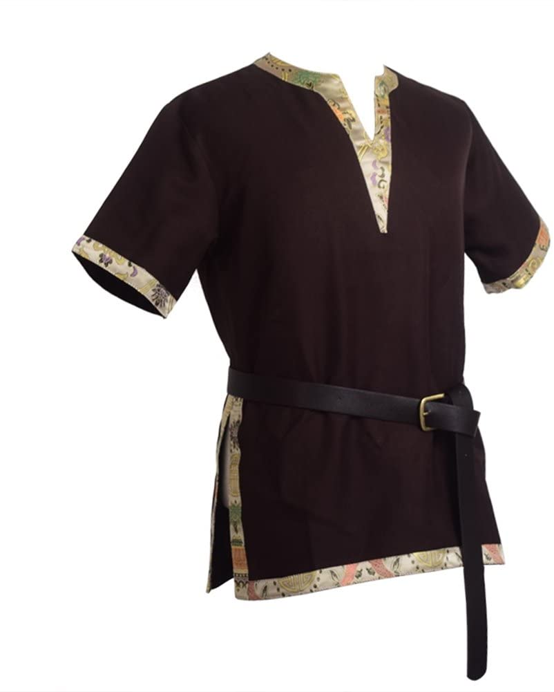 BLESSUME Medieval Viking Tunic with Belt LARP Aristocrat Chevalier ...