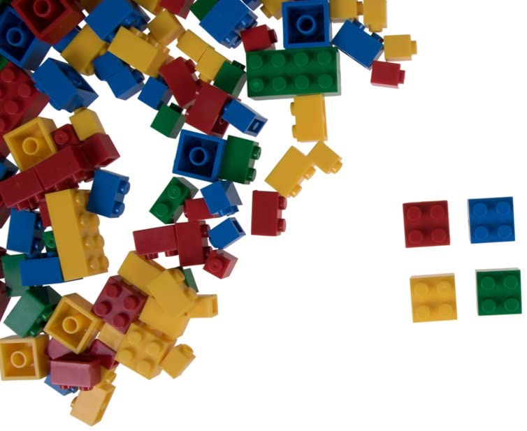 Strictly Briks Premium 4 Color 216 Piece Loose Building Brik Set with ...