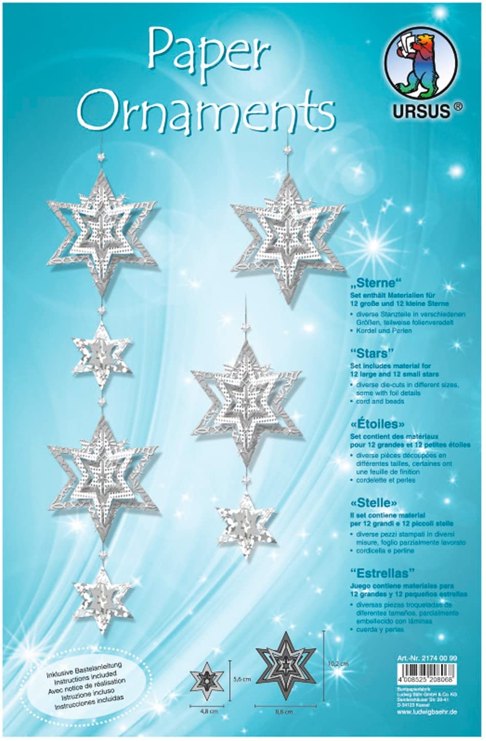 Ursus 21740099 – Paper Ornaments Star Craft Kit – TopToy