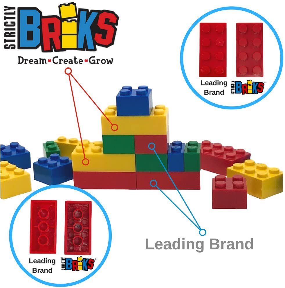 Strictly Briks Premium 12 Color 336 Piece Loose Building Brik Set with ...