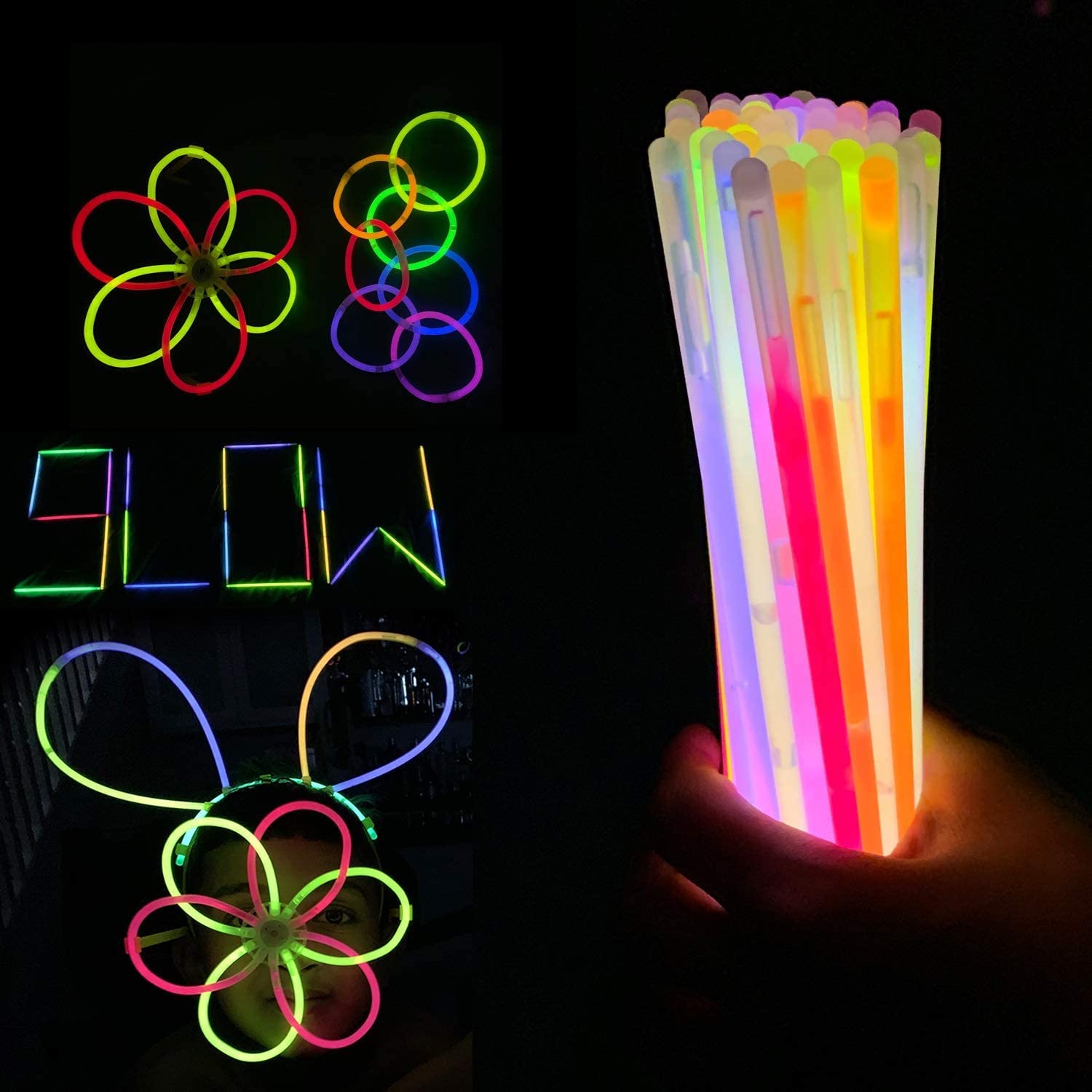 Trimming Shop Glow Sticks Bracelets Wrist Band Neon Necklace for Party ...