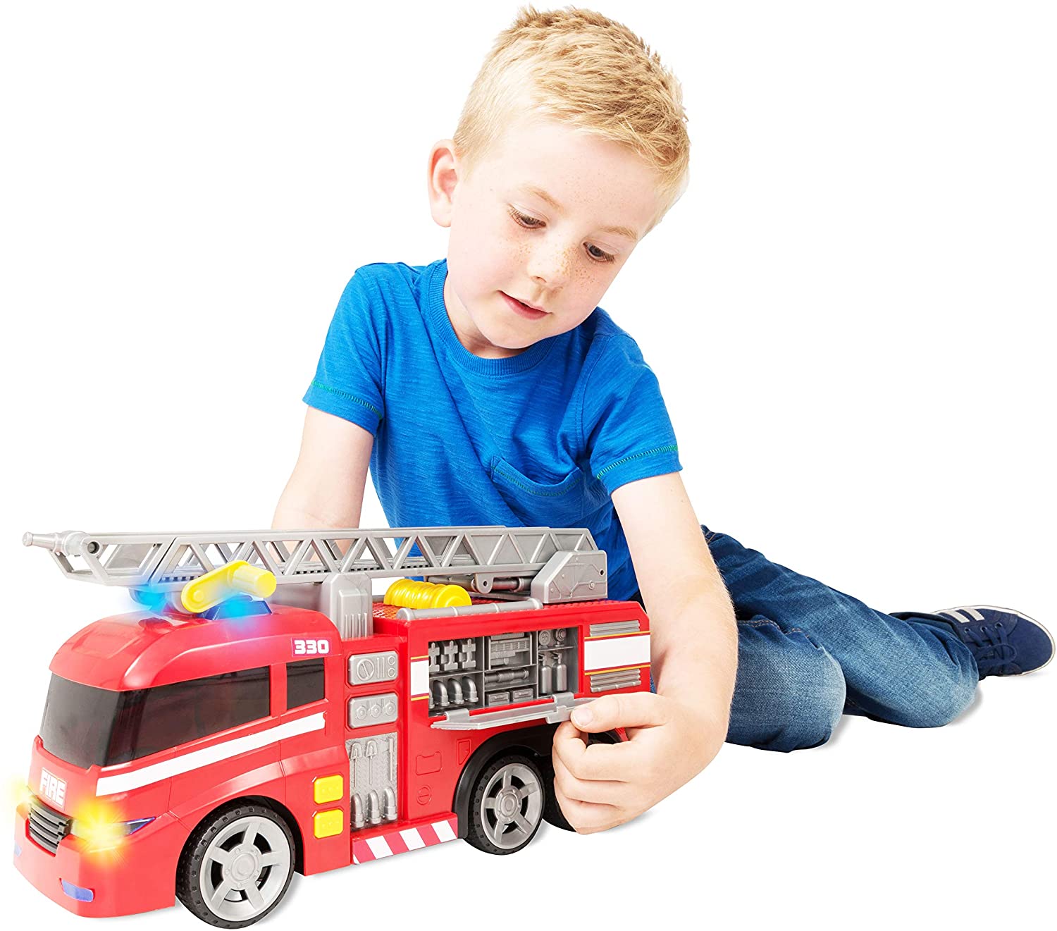 Teamsterz Large Light & Sound Fire Engine | Kids Emergency Toy Vehicle ...