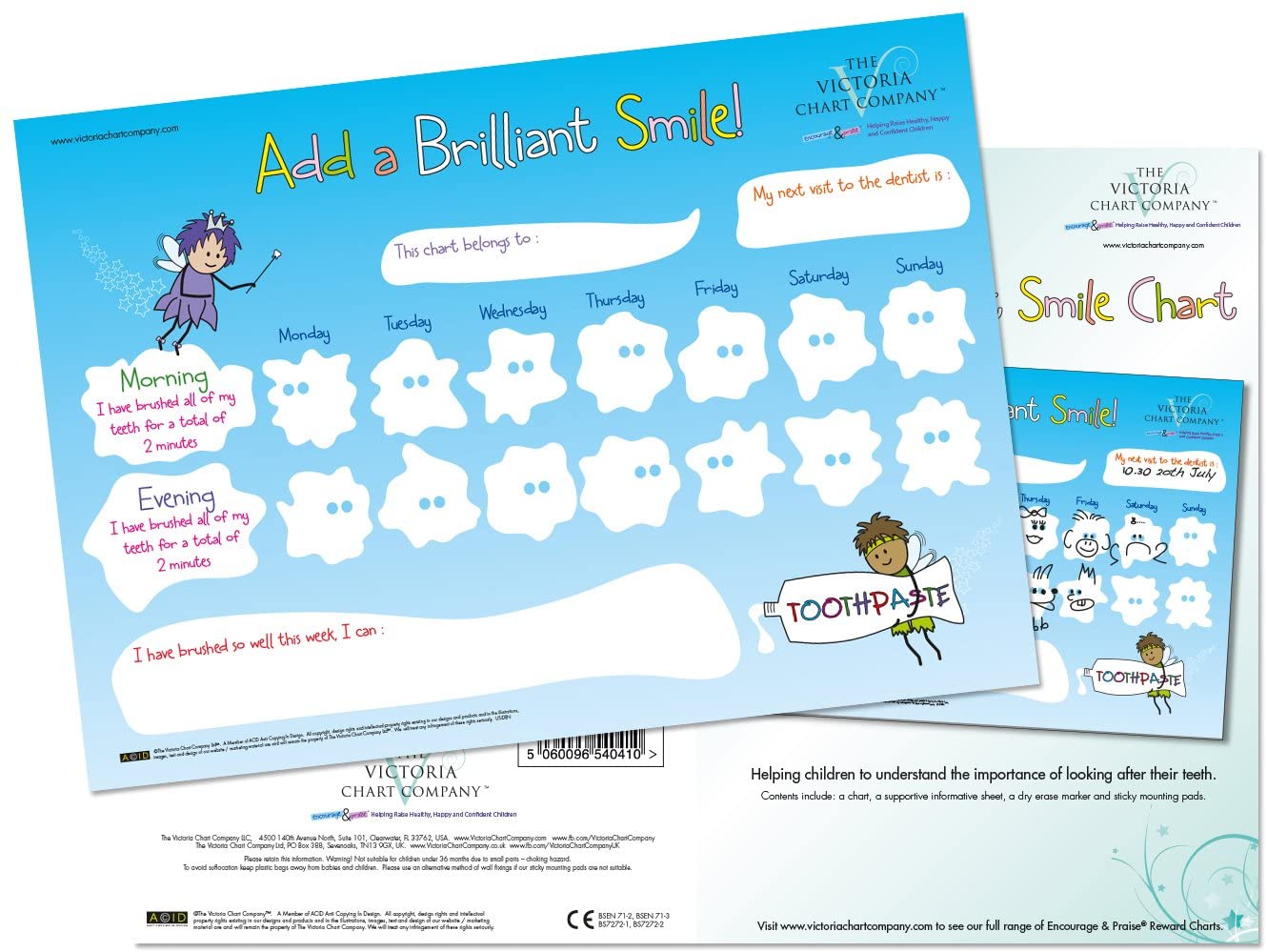 Add a Brilliant Smile Reward Chart for 3 yrs+ – Tooth brushing dental ...