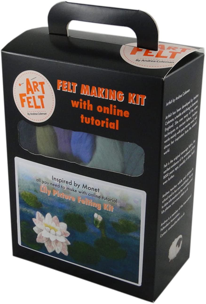 Artfelt Water Lily picture felt kit- a carefully designed felting kit ...
