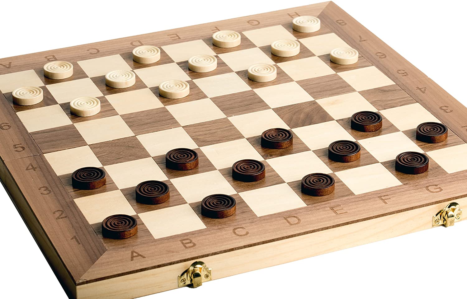 GrowUpSmart Staunton Style Chess & Checkers Pieces Set Made Of Wood In ...