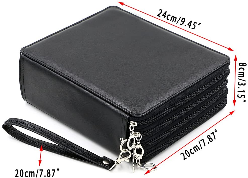 BTSKY PU Leather 160 Inserting Super Large Capacity Multi-Layer ...