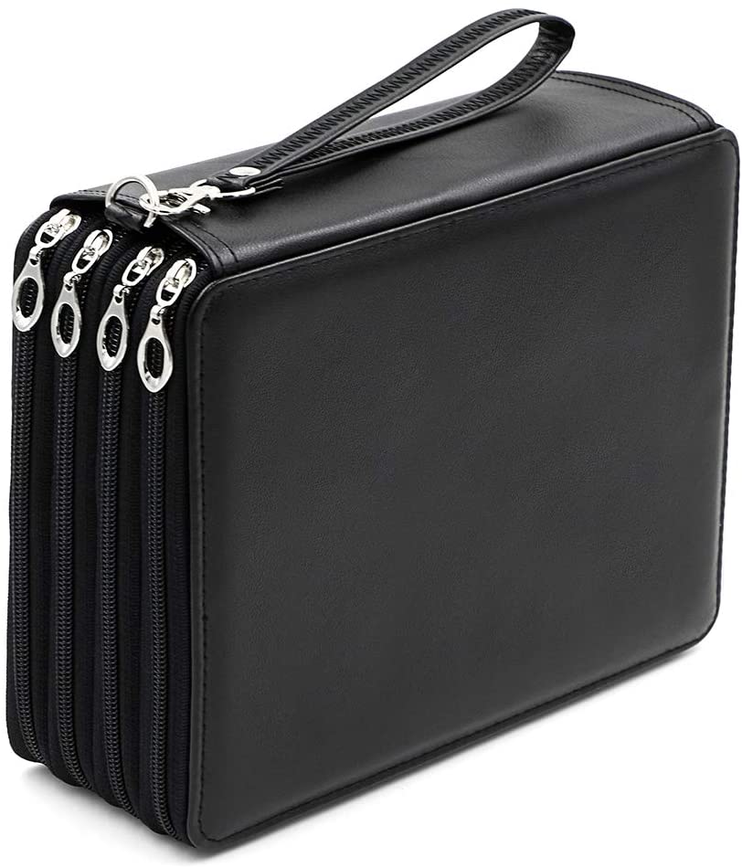 BTSKY PU Leather 160 Inserting Super Large Capacity Multi-Layer ...