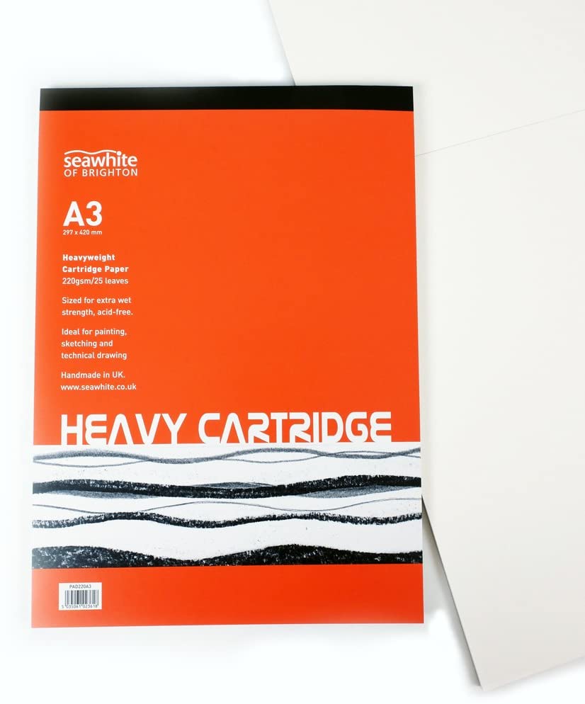 A3 Cartridge White Drawing Paper Pad – 25 Sheets – 220 GSM Heavy Weight ...