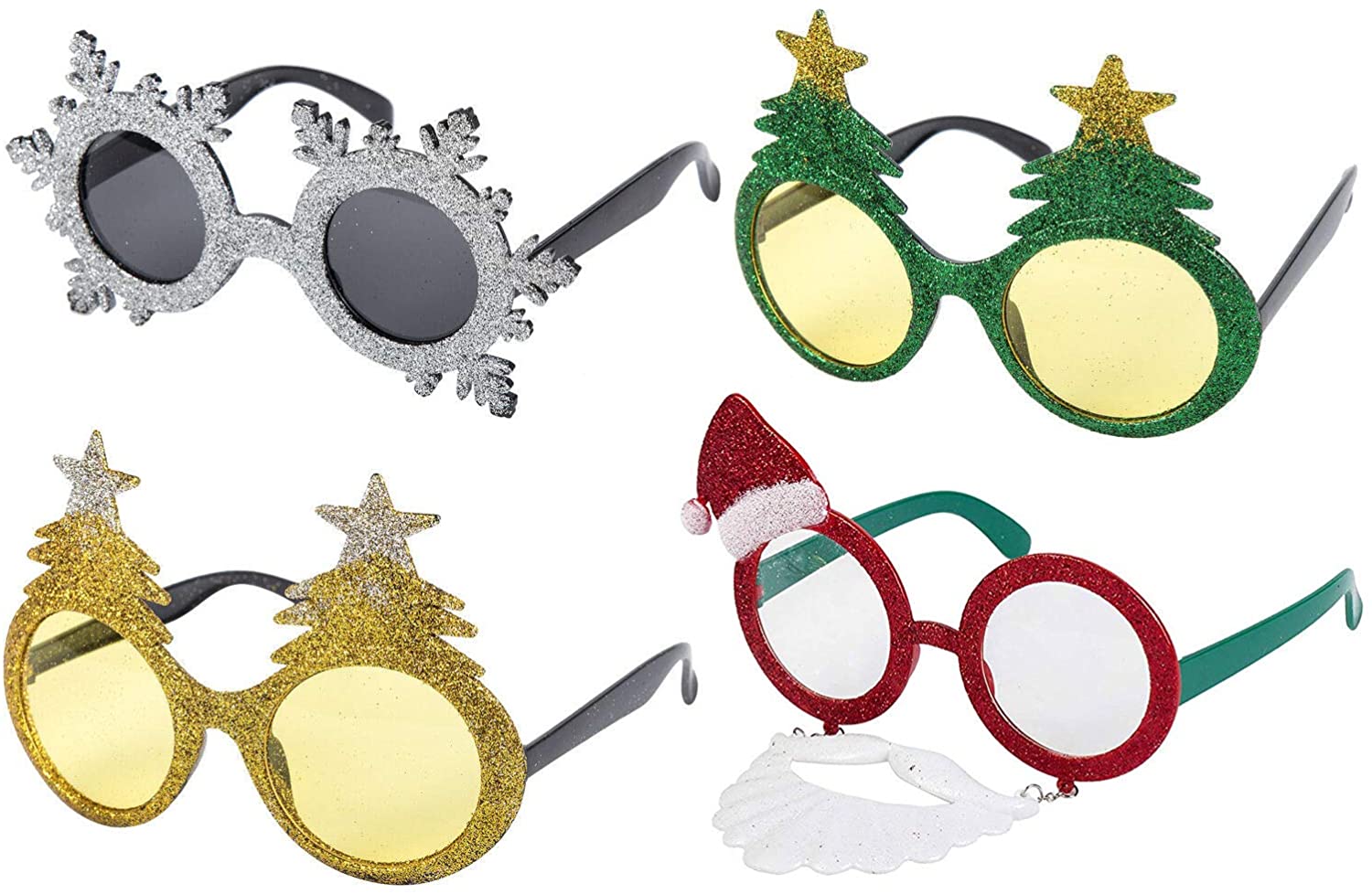 Pack of 4 Assorted Novelty Christmas Fancy Dress Glasses – TopToy
